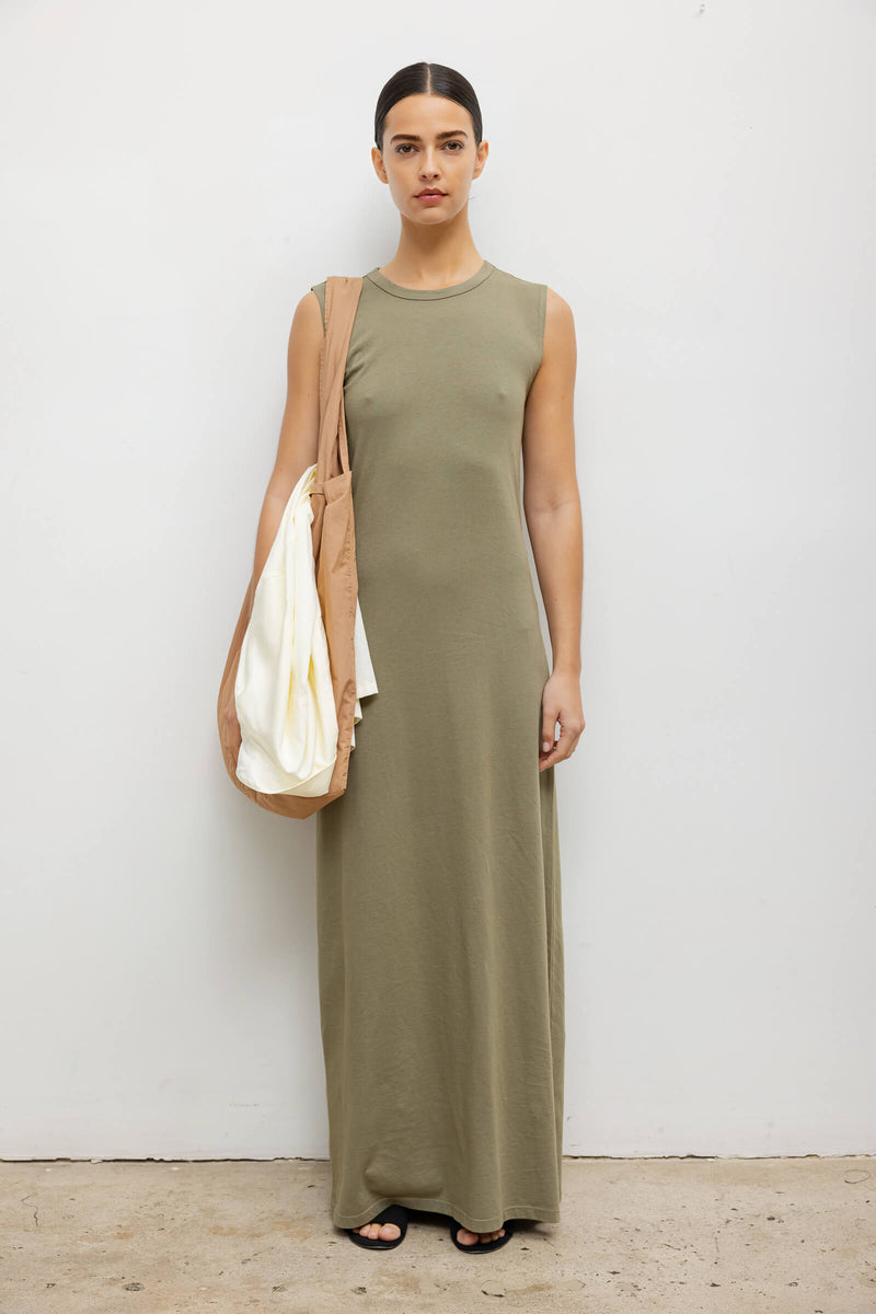 LESET Margo Sleeveless Maxi Dress in Cypress in Cotton