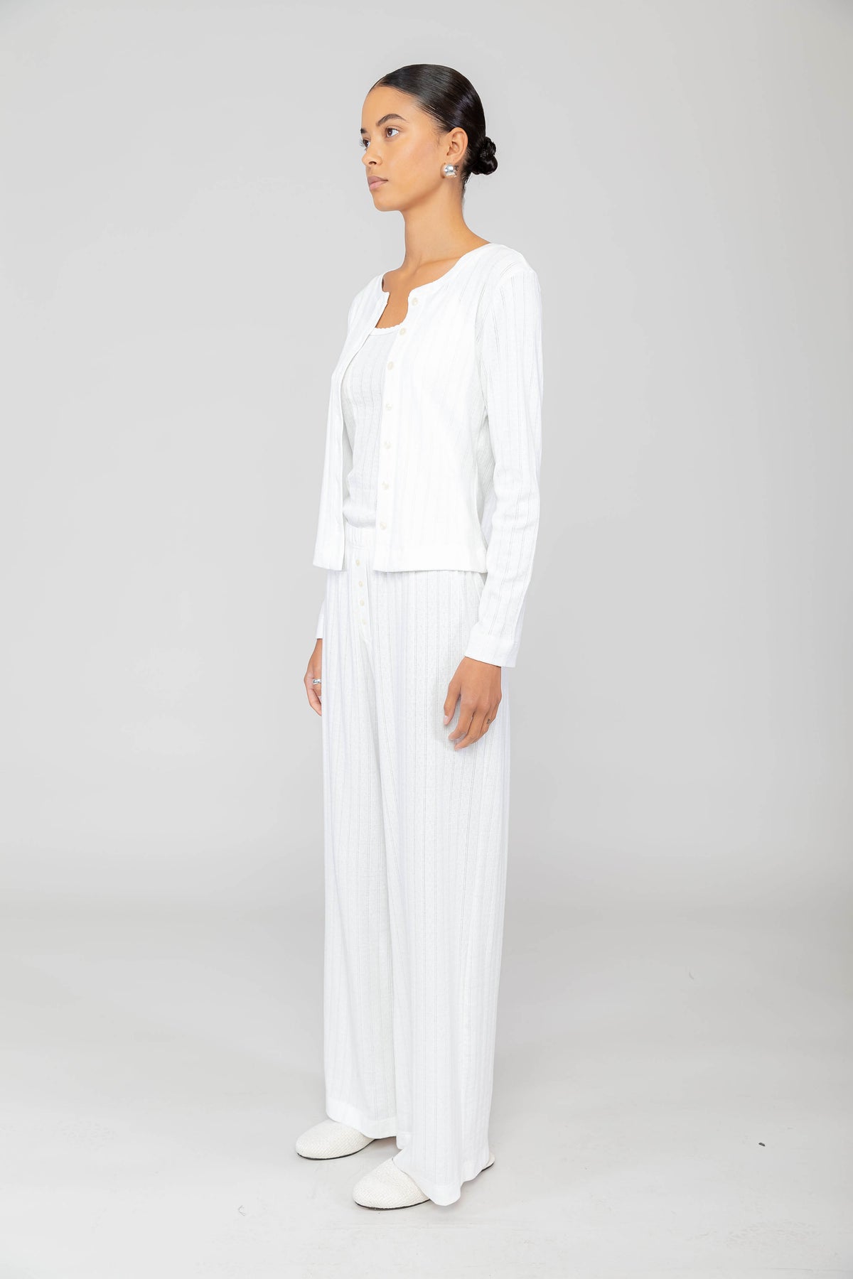 Pointelle Classic Crew Cardigan – LESET