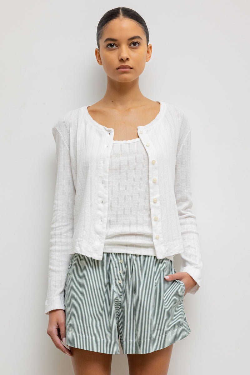 Pointelle Classic Crew Cardigan – LESET