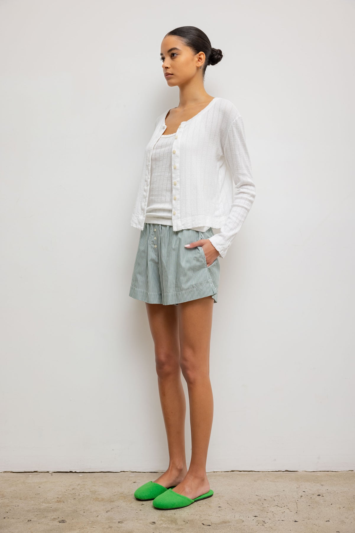 Pointelle Classic Crew Cardigan – LESET