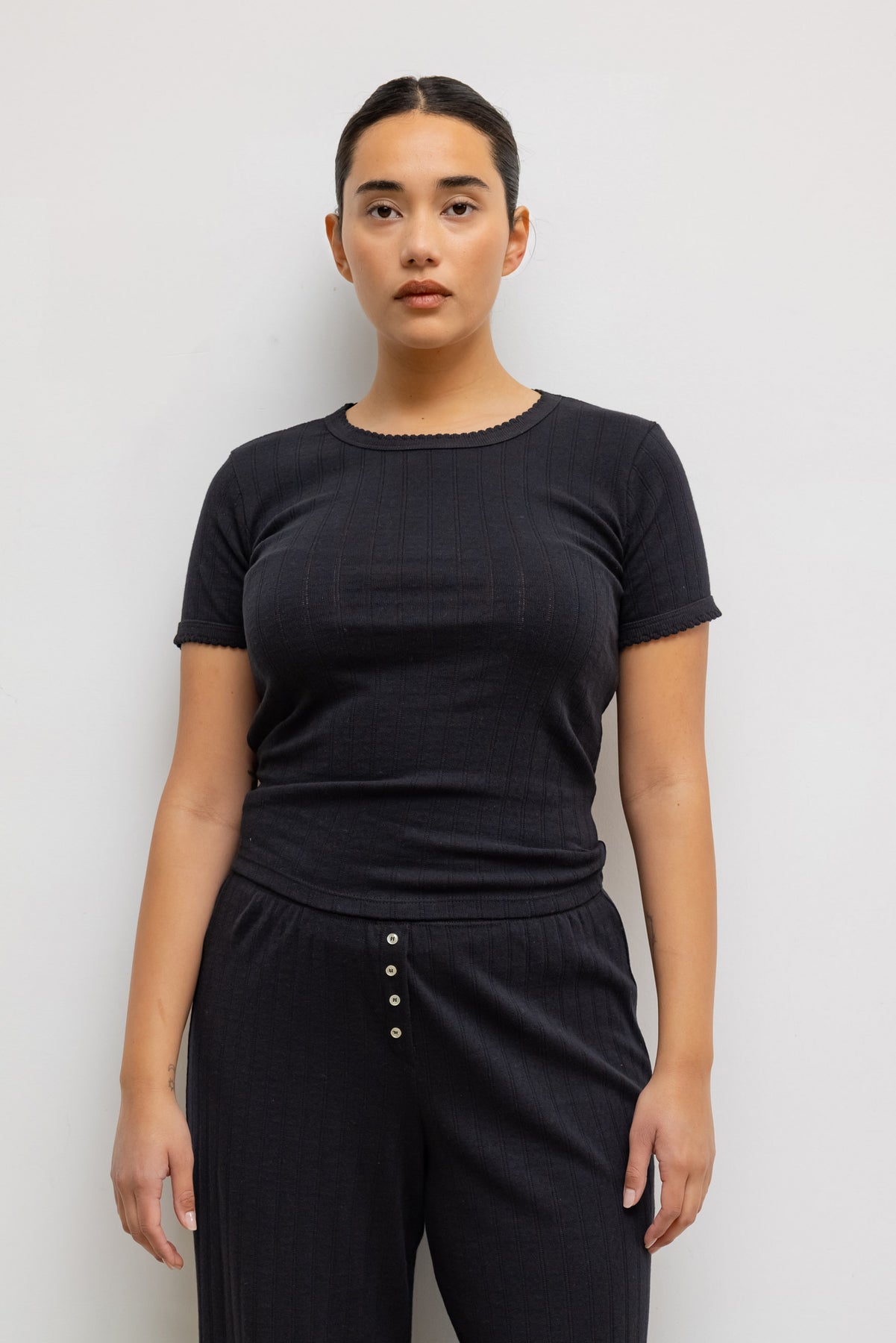 Pointelle Slim Fit Tee – LESET