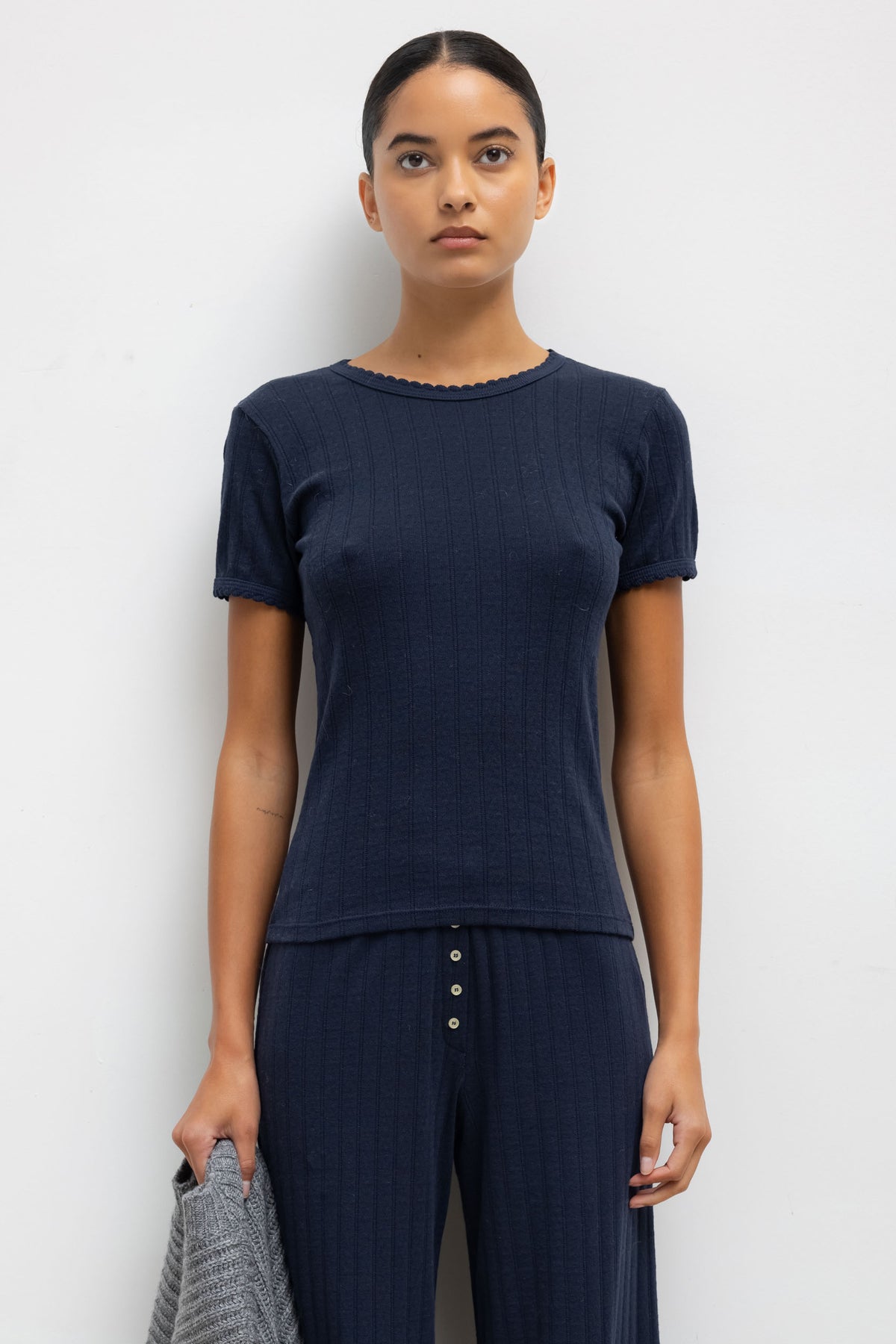 Pointelle Slim Fit Tee – LESET