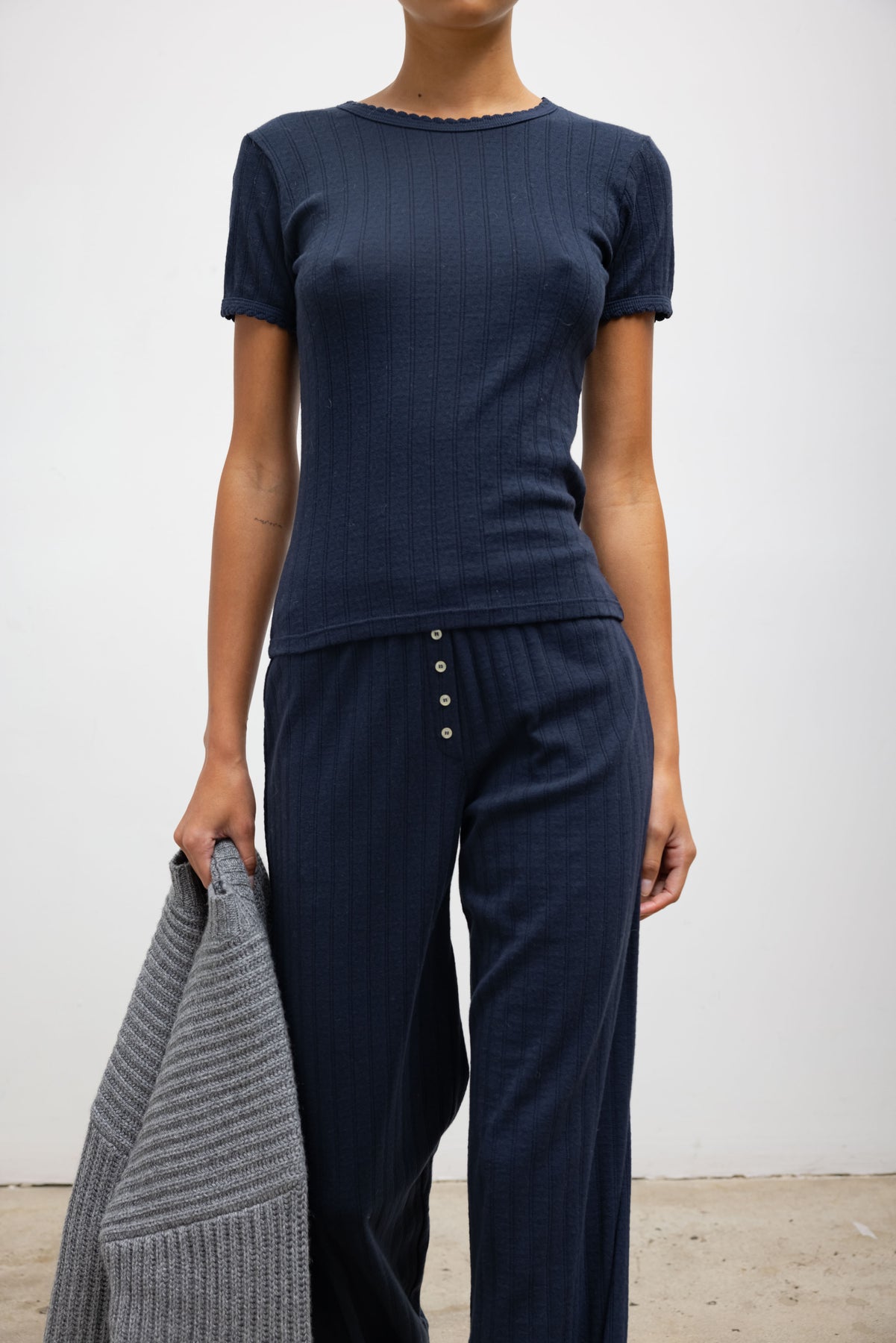 Pointelle Slim Fit Tee – LESET