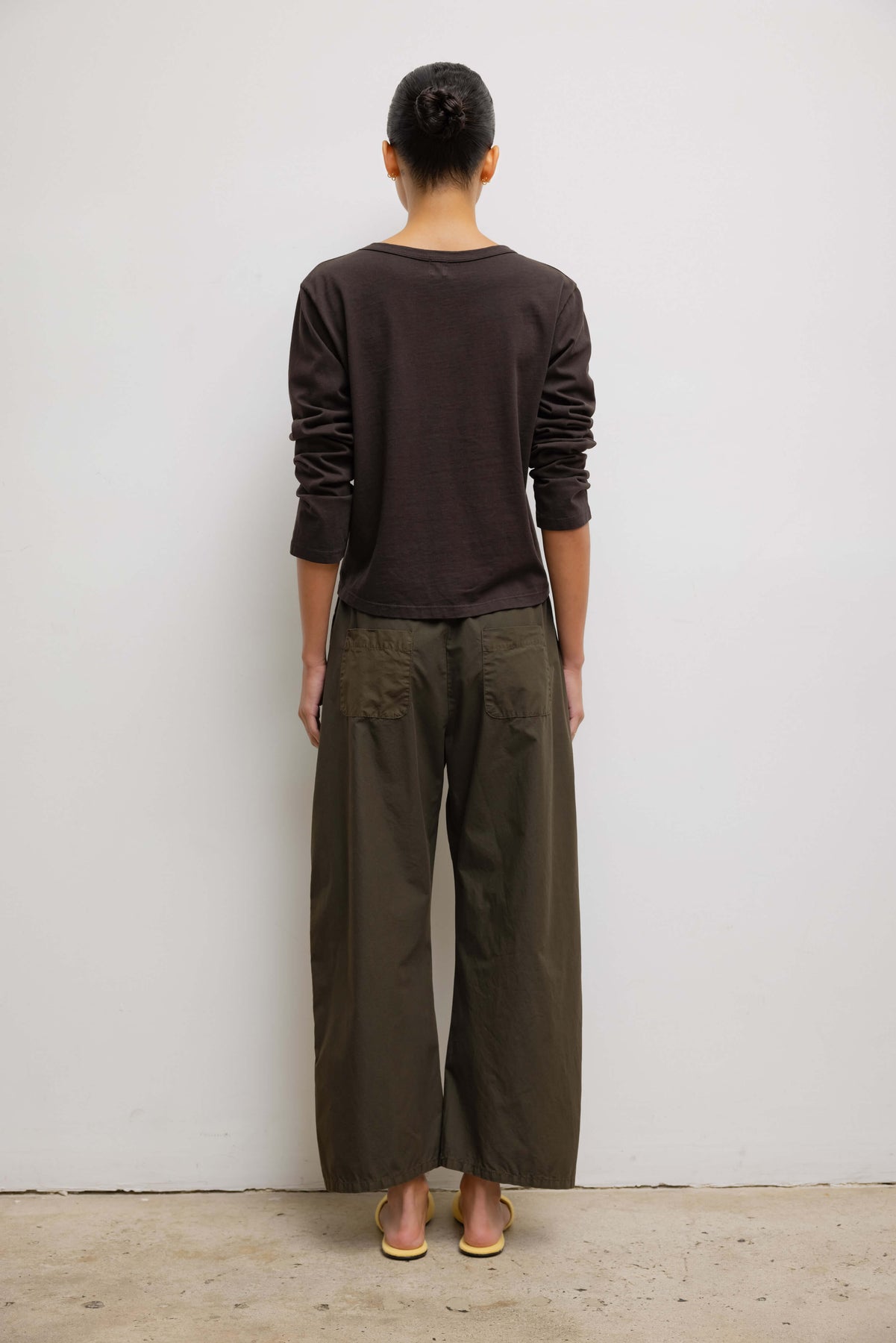 LESET Margo Long Sleeve in Chocolate in Cotton