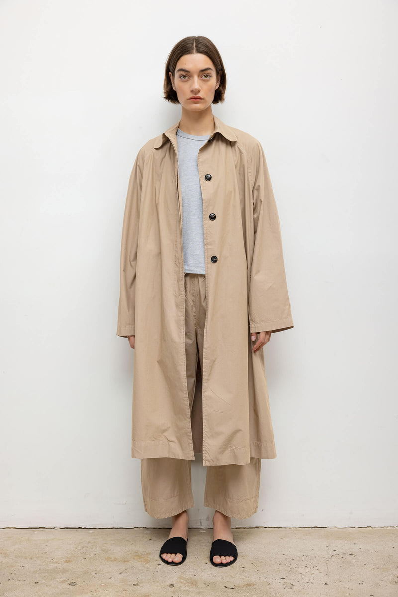 LESET Kyoto Car Coat in Khaki in Cotton