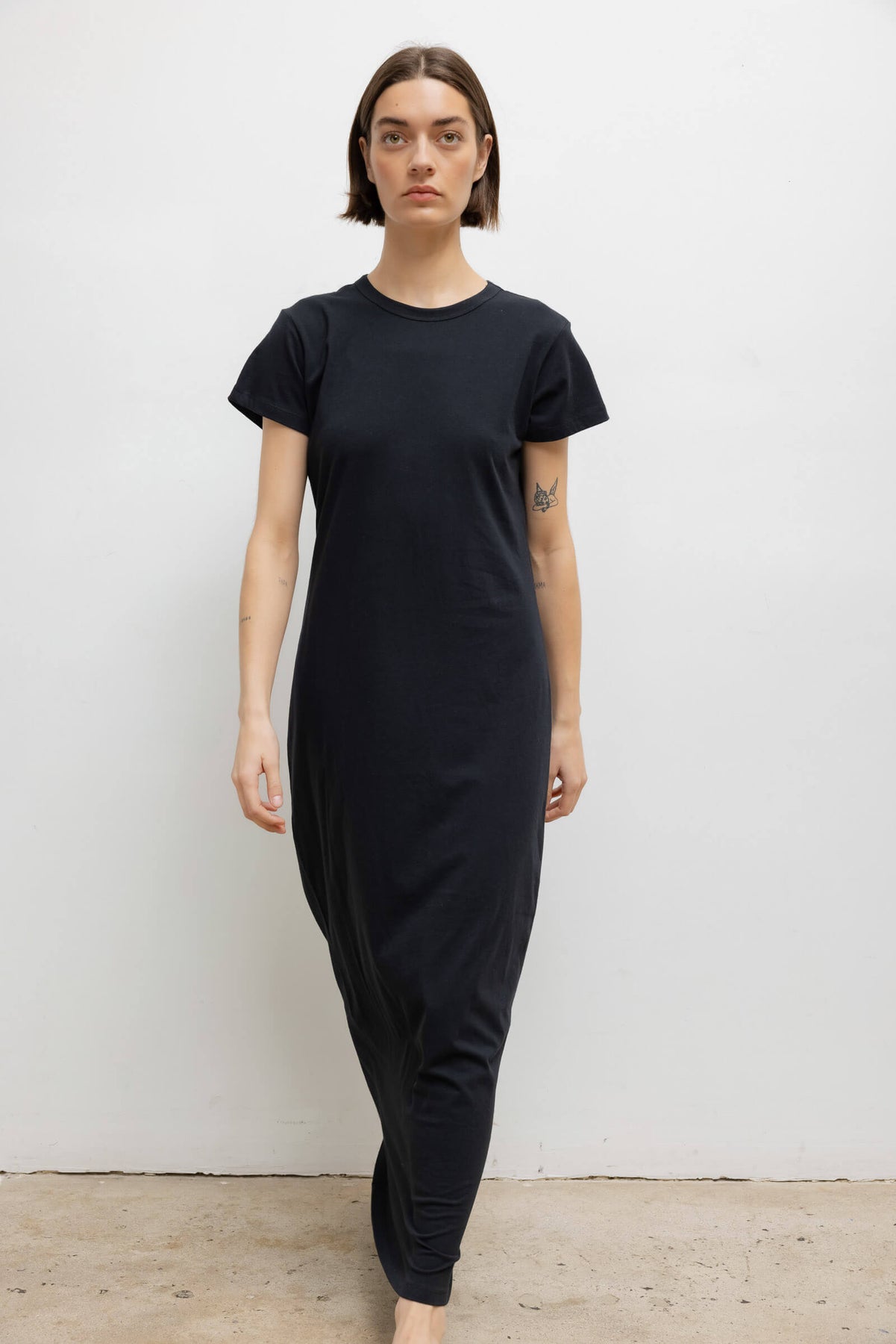 LESET Margo Maxi Dress in Black in Cotton