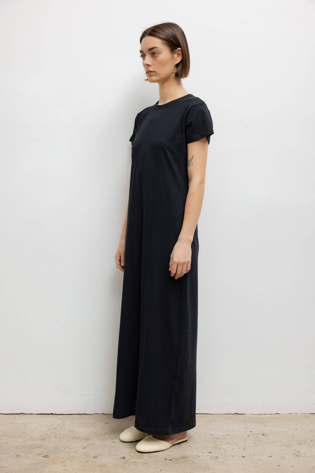 LESET Margo Maxi Dress in Black in Cotton