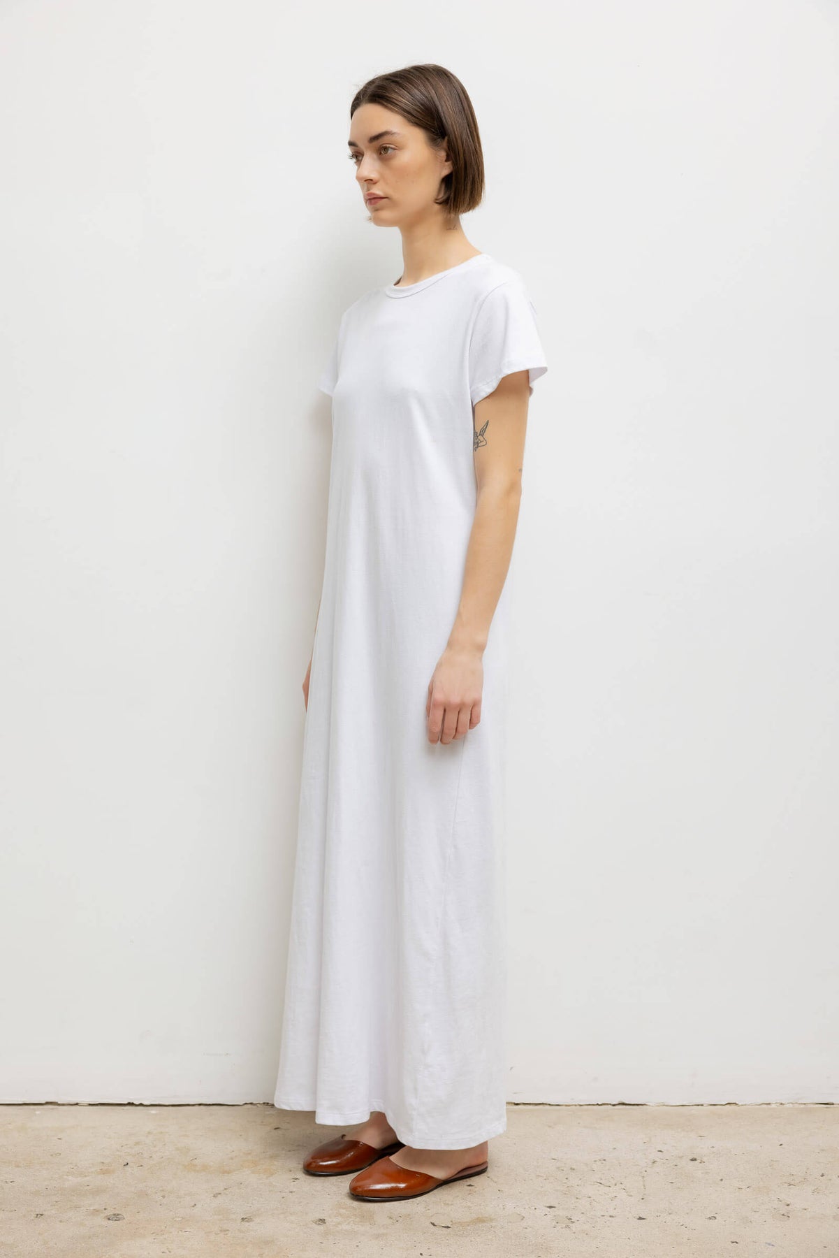 LESET Margo Maxi Dress in White in Cotton