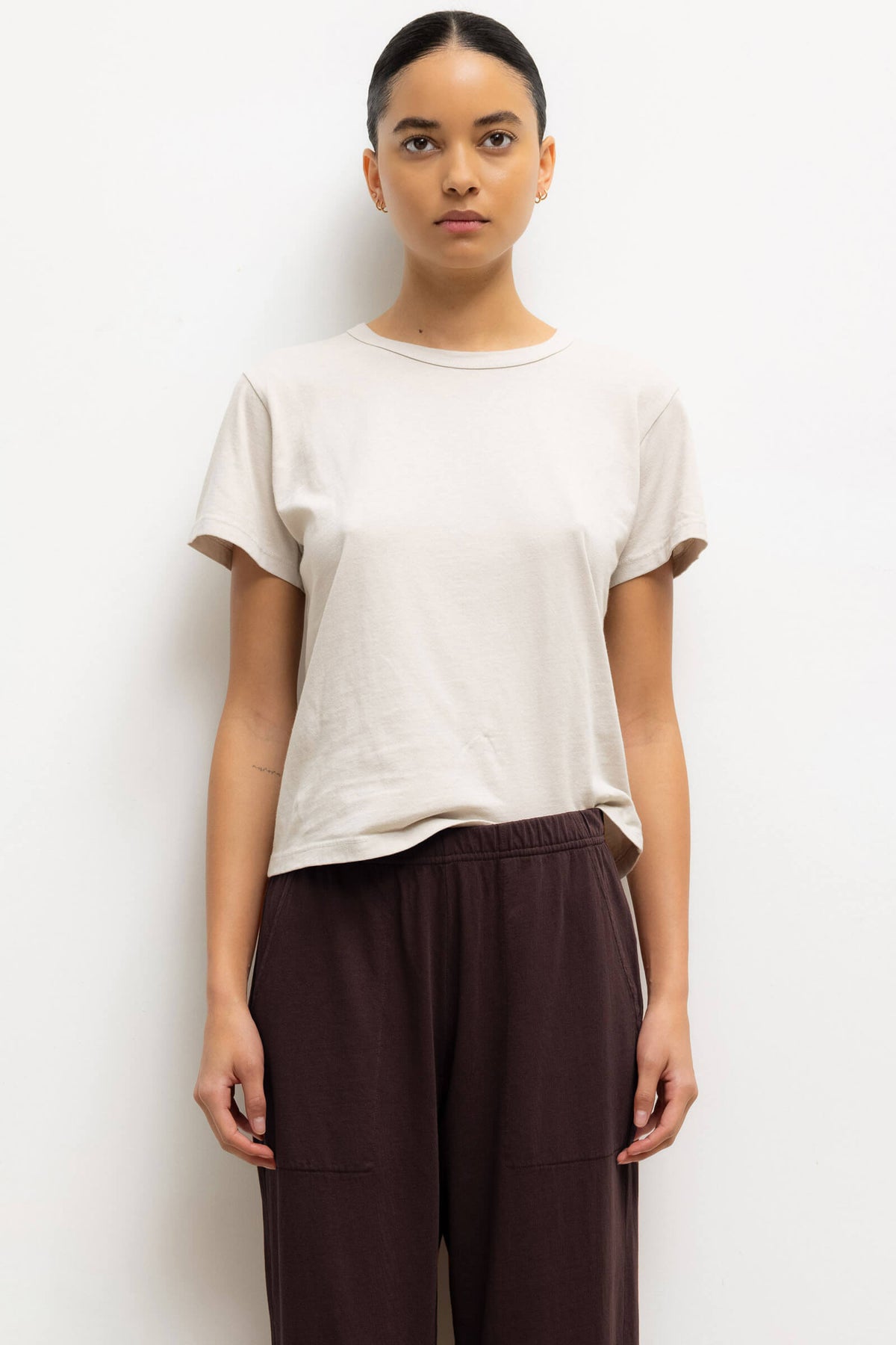 LESET The Margo in Creme in Cotton