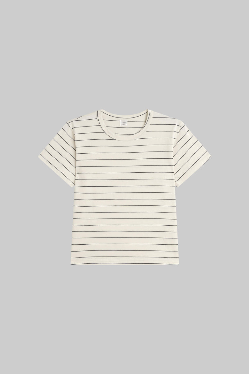 LESET The Margo in Natural Midnight Stripe in Cotton