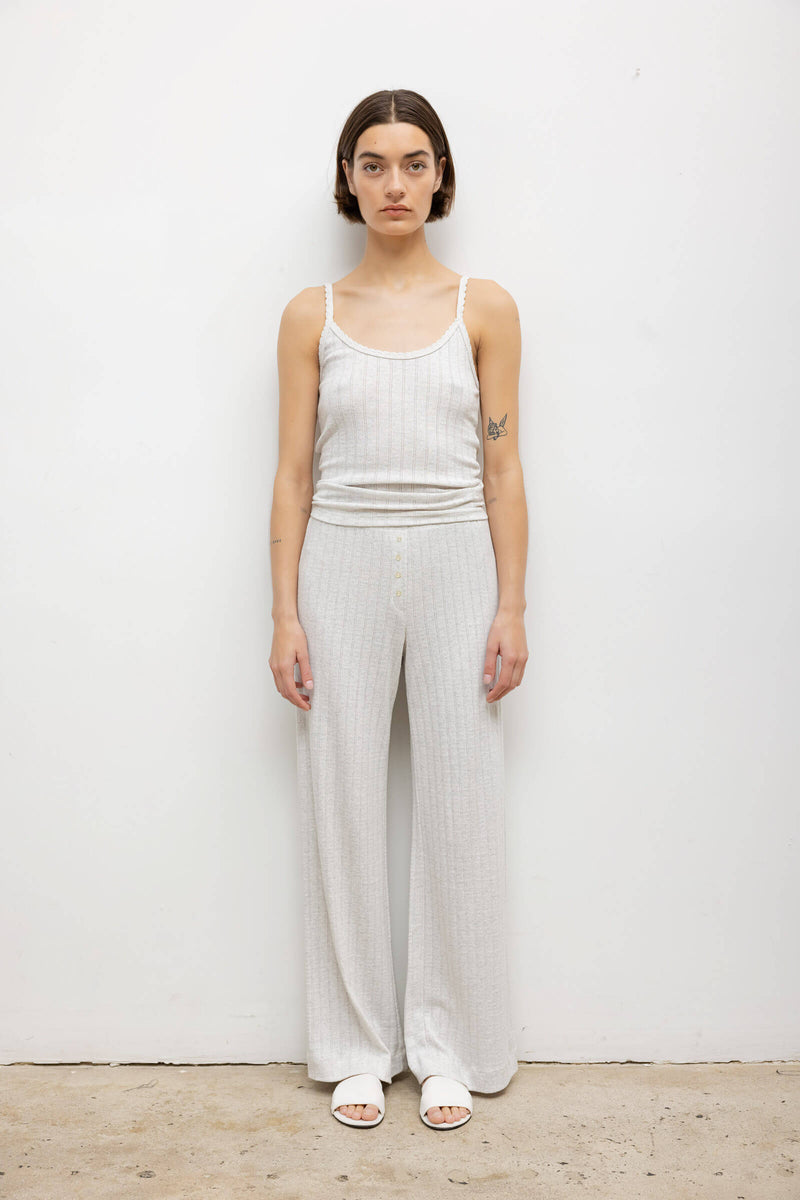 LESET Pointelle Tank in Cloud Melange in Cotton