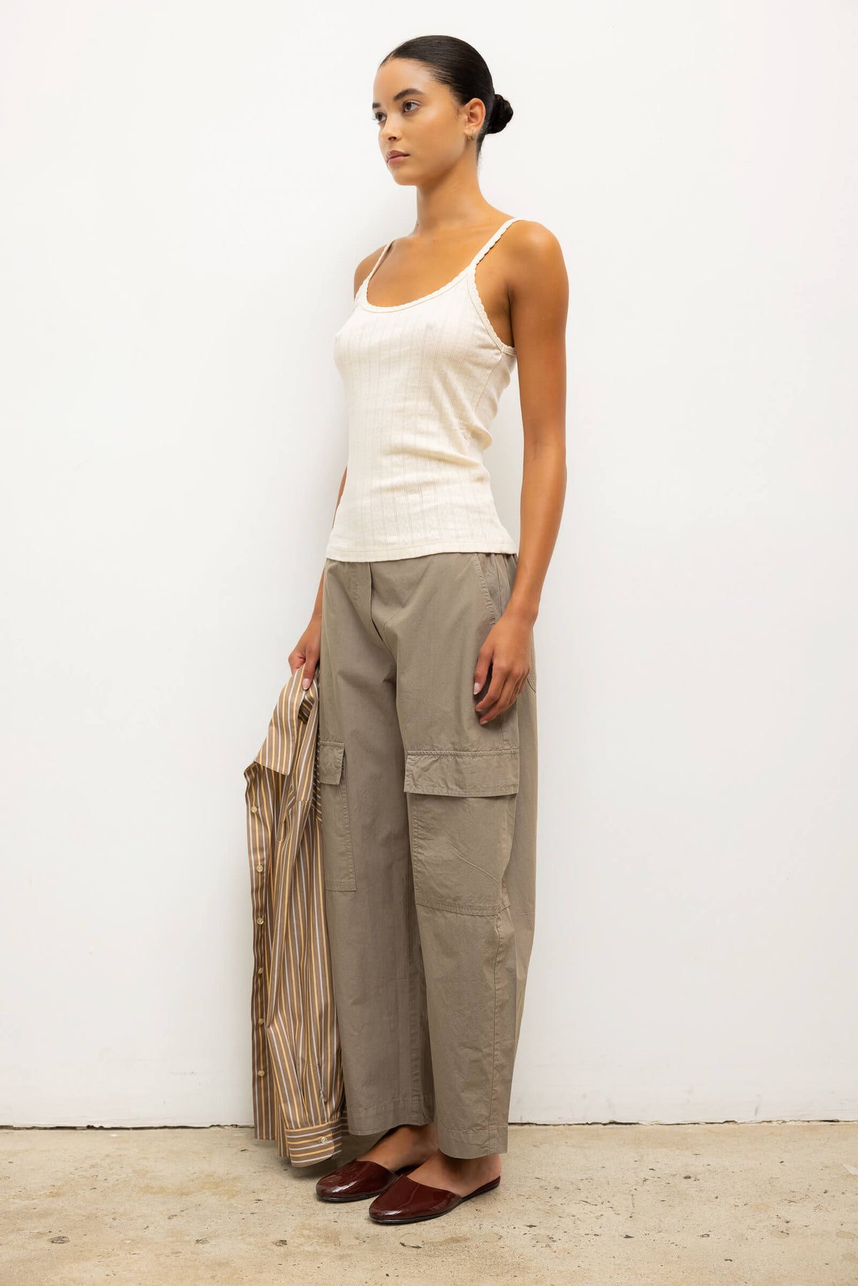 LESET Kyoto Barrel Pant in Cypress in Cotton