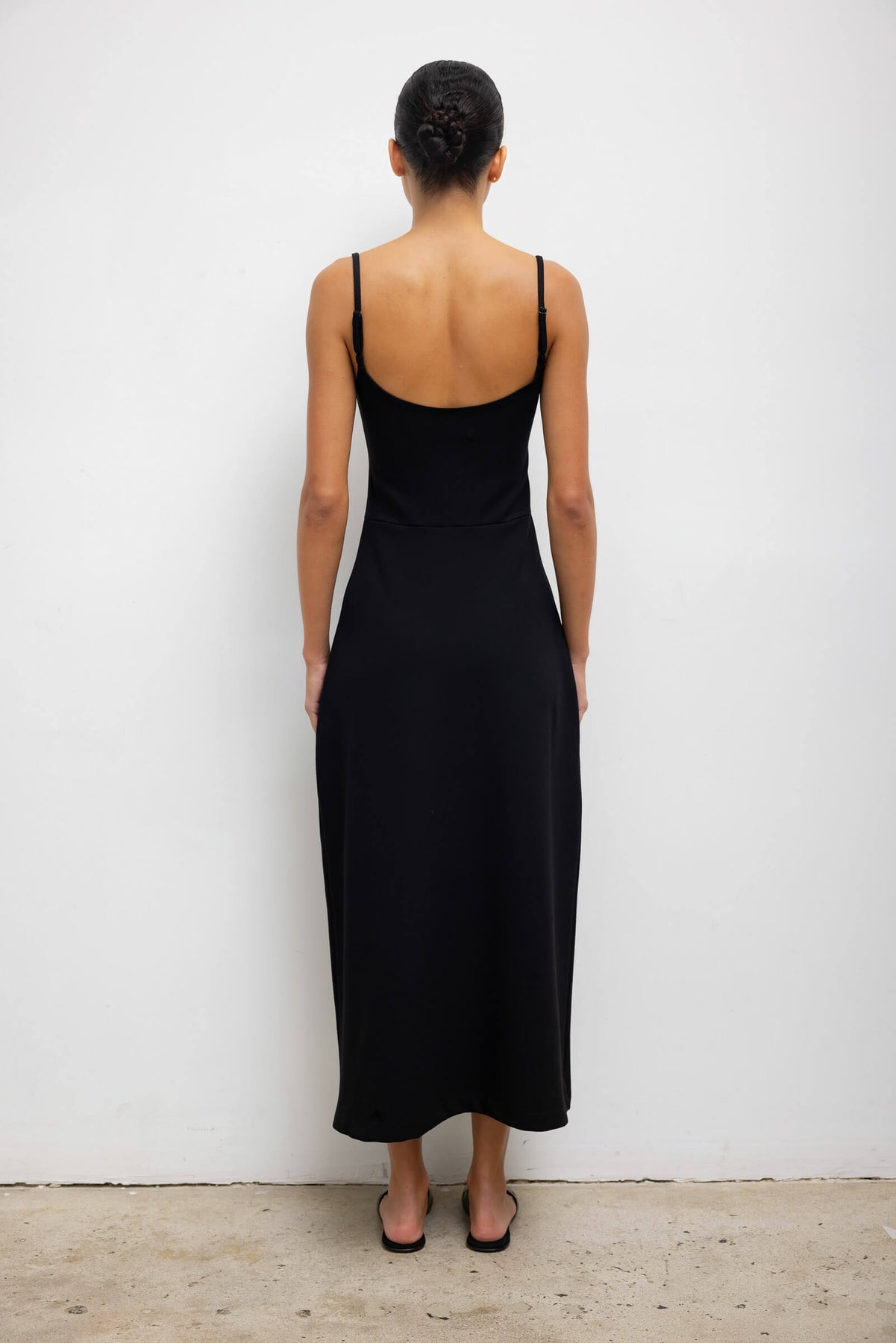 LESET Rio Maxi Tank Dress in Black in Ponte