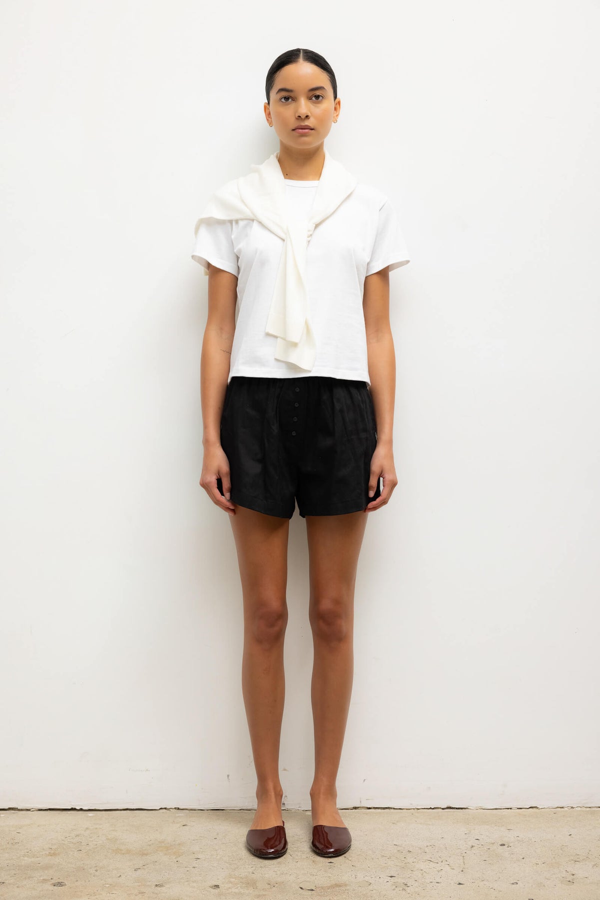 LESET Yoko Boxer Short in Black in Cotton