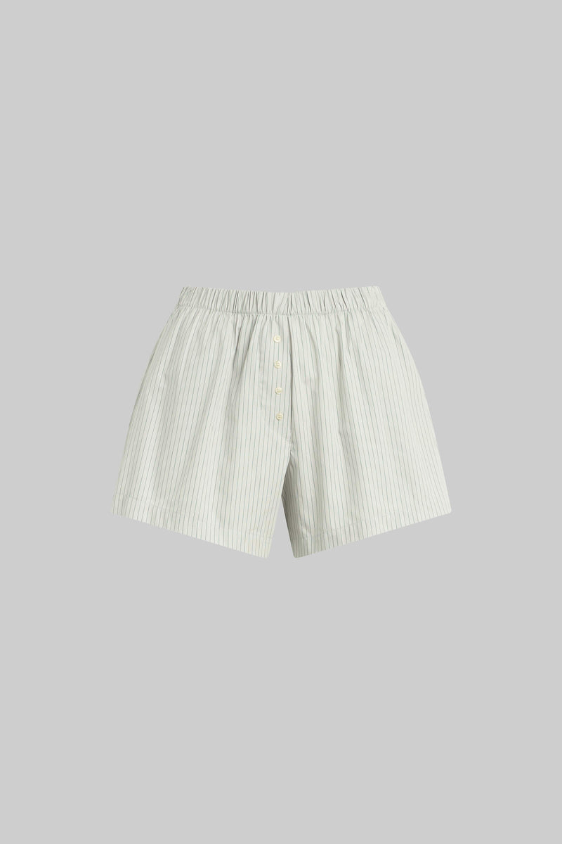 LESET Yoshi Boxer Short in Dove Forest Stripe in Cotton